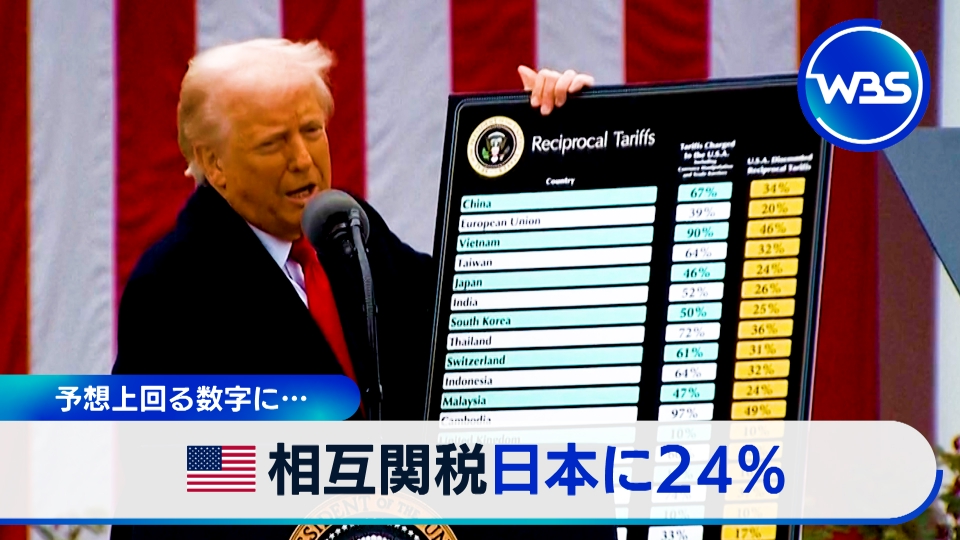 WBS（ワールドビジネスサテライト） 4月3日(木)放送分 トランプ政権“相互関税”どうなる!?世界経済｜報道／ドキュメンタリー｜見逃し無料配信はTVer！人気の動画見放題
