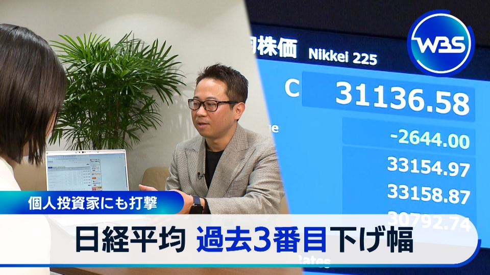 WBS（ワールドビジネスサテライト） 4月7日(月)放送分 日経平均「史上3番目」の下げ幅…急落どこまで？｜報道／ドキュメンタリー｜見逃し無料配信はTVer！人気の動画見放題