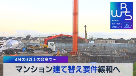 WBS（ワールドビジネスサテライト） 11月21日(火)放送分 老朽マンション建て替えやすく「新ルール」 「人工降雨」で異常気象防ぐ?｜報道／ドキュメンタリー｜見逃し無料配信はTVer！人気の ...
